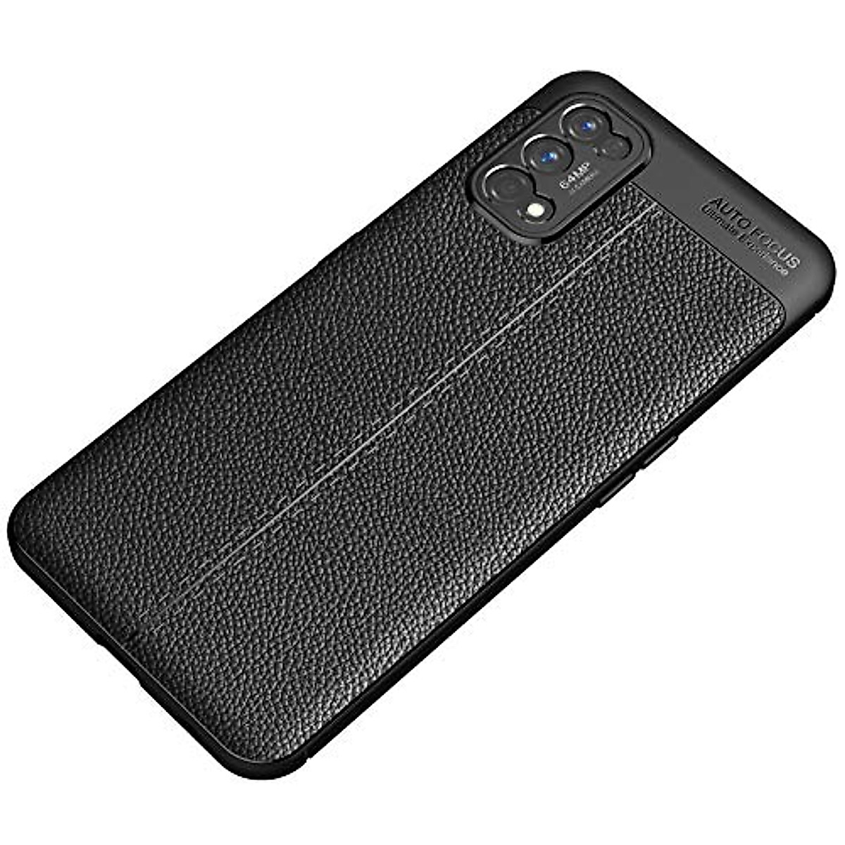 GUOQING for Oppo Realme 7 Pro Case,Shockproof High Impact Tough Rubber Rugged Hybrid Case Protective Anti-Shock Shatter-Resistant Mobile Phone CaseLeather Texture (Color : Black)