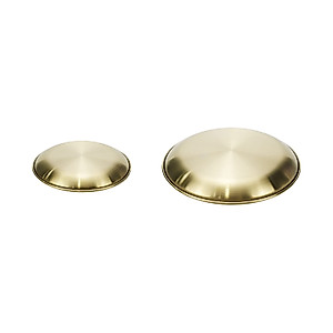 Faotup 2PCS 5.51+6.69Inch Diameter Stainless Steel Gold Tray Decorative Round,Modern Gold Serving Tray,Candle Plate Gold,Gold Metal Serving Trays