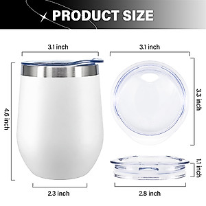 Gifts Idea for Women Girl,Florida Wine Tumbler 12 Oz with Lid,Funny Vacuum Stainless Steel Coffee Mug Stemless Cup,Unique Florida Themed Gift,for Hot and Cold Drinks (White) (Pack of 1)