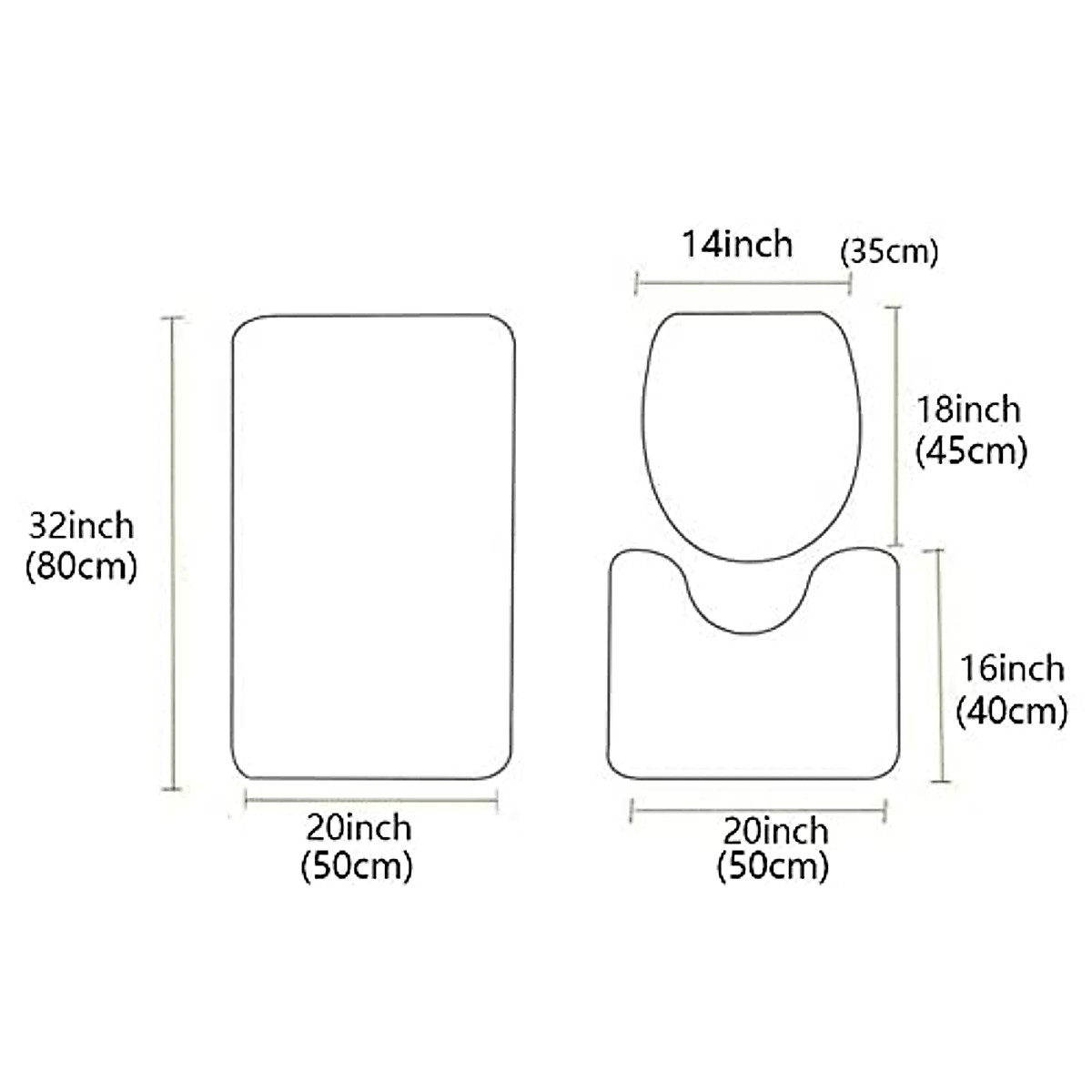 Apular Fashion 3 Piece Bath Rugs Set Family Rules Black White Non Slip Ultra Soft Bathroom Accessories Mats, U Shape Mat and Toilet Lid Cover Mat Bath Mats