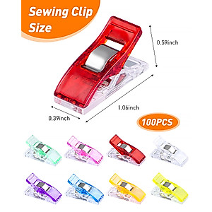 100pcs Multi-Purpose Fabric Sewing Clip，Mini Color Fabric Sewing Clips Quilting,Supply Craft Tools,Fastener Embroidery Crafts, Paper Products and Hanging Small Things,Very Durable Clip for Crafts