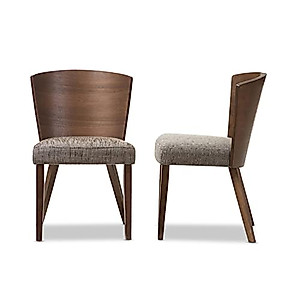 Baxton Studio Sparrow Wood Modern Dining Chair, Brown, Set of 2, 20.62L x 22W x 31.25H
