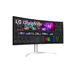 LG 40WP95C-W 40” UltraWide Curved WUHD (5120 x 2160) 5K2K Nano IPS Display, DCI-P3 98% (Typ.) with HDR10, Thunderbolt 4 with 96W PD, 3-Side Virtually Borderless Design Tilt/Height/Swivel Stand