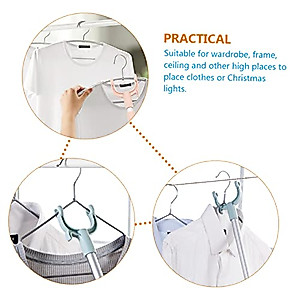 VOSAREA 2pcs Ceiling Hook Heavy Duty Clothes Hanger Rack Outdoor Hanging Hooks Clothes Reaching Rod Cloths Lines for Outside Clothes Reaching Rods Clothes Reach Pole Closet Pole Outrigger