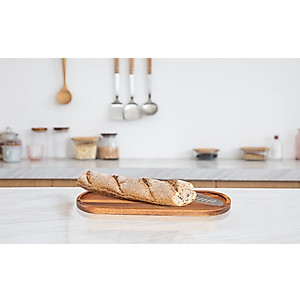 Wooden Vanity Bathroom Trays, Farmhouse Wood Perfume Tray Home Rustic Decor Plate, Kitchen Counter Top Storage, Rectangular Sink Organizer Tray for Soap Bottle Accessories