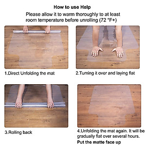 BesWin Office Chair Mat for Hardwood Floor - 48"x60" Heavy Duty Desk Chair Mat for Office Chair - Clear Computer Floor Mat Office Home Floor Protector - Easy Glide and Flat Without Curling