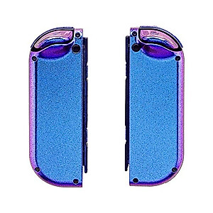 eXtremeRate DIY Replacement Shell Buttons for Nintendo Switch & Switch OLED, Chameleon Purple BlueCustom Housing Case with Full Set Button for Joycon Handheld Controller - Console Shell NOT Included