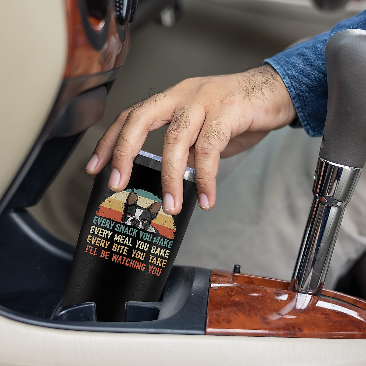 Boston Terrier Gifts for Women Men, Boston Terrier Decor Mug 20 oz Stainless Steel Tumbler with Lid,Funny Bulldog Ideal Gifts Mug, Dog mom gifts for women, Vacuum Insulated Skinny Coffee Cup