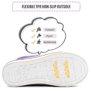 K KomForme Kids Sneakers for Boys and Girls Toddler Canvas High Top Walking Causal Shoes with Zipper Purple