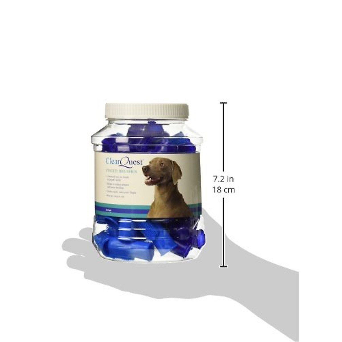 ClearQuest Finger Brush Canisters — Convenient Toothbrushes for Cleaning Pets' Teeth, 50-Pack