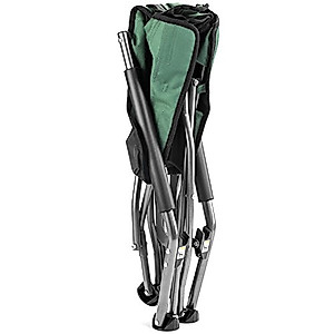 Cascade Mountain Tech Camping Chair - Low Profile Folding Chair for Camping, Beach, Picnic, Barbeques, Sporting Event with Carry Bag, Polyester, Green