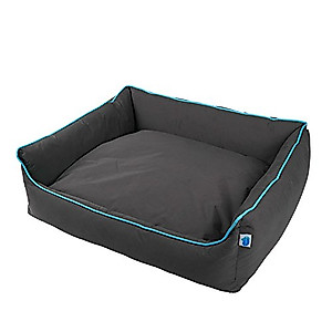 Totally Pooched Explore Bolster Dog Bed with EVERFRESH Probiotic Technology for Natural, Non-Toxic Odor Control- Blue, Small