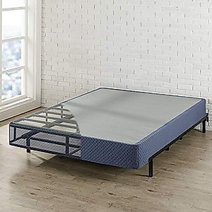 Mellow 9 Inch High Profile Box Spring, Heavy Duty Steel with Fabric-Cover, Easy Assembly, Navy, Queen