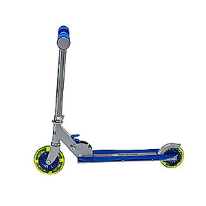 Curve ACTSCOT-488CV-BLU Kids Scooter W/Light Up Wheel and Plastic Deck, Easy Fold-N-Carry Design, Ultra-Lightweight, Portable Folding Design Comfortable & Safe Durable & Easy to Ride, Blue