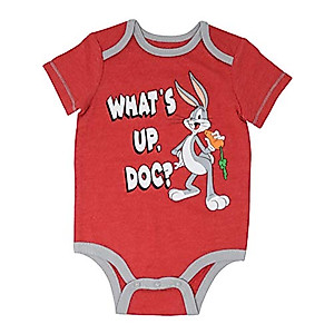 Warner Bros. Looney Tunes Baby Boys 3 Pack Bodysuits: Bugs Taz Marvin 6-9 Months