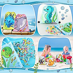 24 Pcs Sea Animal Drawstring Bags Backpack Sea Life Party Gift Ocean Party Favor Bags Goodie Bag Under the Sea Party Favor Bags for Kids Girls Birthday Party Celebration Decorations