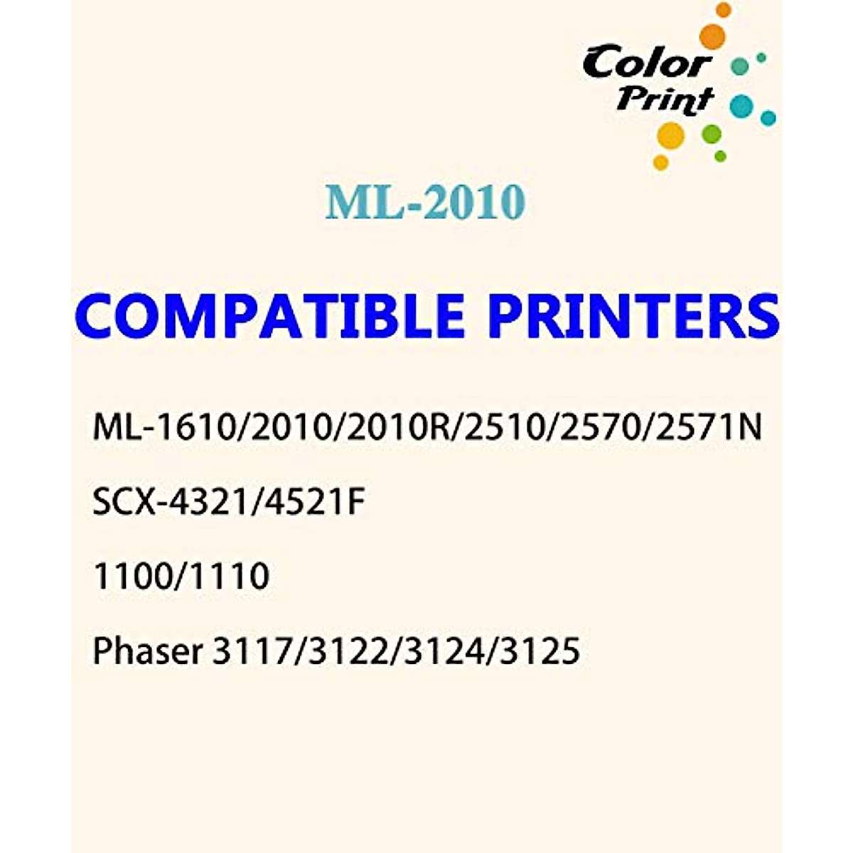 ColorPrint Compatible ML-2010 Toner Cartridge 2010 Replacement for ML2010 ML-2010D3 for ML-1610 ML-1610R ML-1620 ML-1625 ML-2010P ML-2010PR ML-2010R ML-2570 SCX-4521F SCX-4321 Printer (Black, 2-Pack)