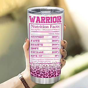 Hyturtle Personalized Breast Cancer Awareness Gifts For Women - Custom Name Stainless Steel Tumbler Coffee 20 oz With Lid - Breast Cancer Survivor Gifts For Friend, Mom On Awareness Month, Christmas