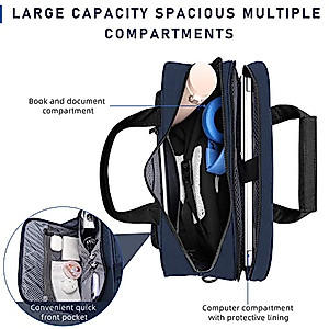 SHOWKOO Carry-on Luggage 2 Piece Softside Lightweight Durable Suitcase with Bag Tote Double Spinner Wheels TSA Lock Blue 20-inch