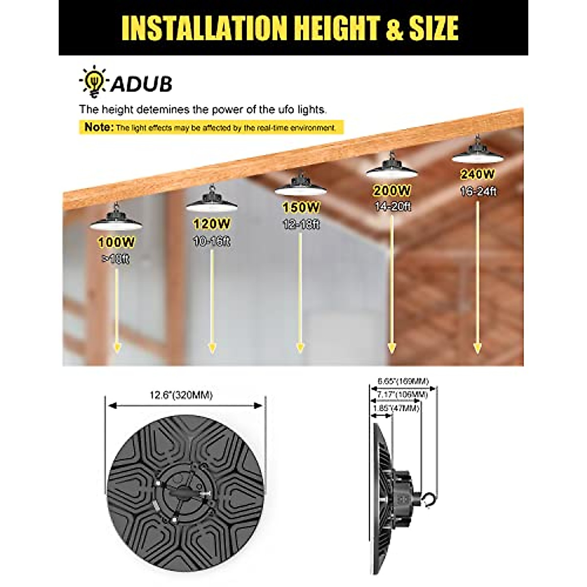 ADUB LED UFO High Bay Light - Dimmable & Bright