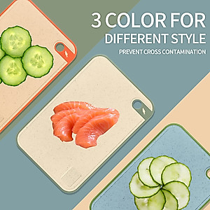 3 Pcs Cutting Board for Kitchen, Chopping Boards Set, Kitchen Cutting Boards Non Slip with Hanging Holes for Cutting Fruits, Vegetables, Easy to Clean, Reusable, 35 * 23 * 0.8cm/13.7x9x0.31 inch