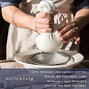 WHITEWRAP Cheesecloth Grade 50 18 Sq Ft 2 Pack | 100% Unbleached Cheesecloth | Cheese Cloth for Straining, Cheesecloth for Cooking, Organic Cheesecloth, Muslin Cloths for Straining Butter, Nut Milk