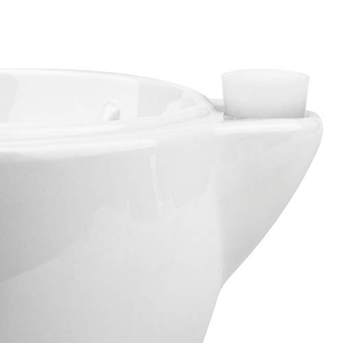 QSHAVE Shaving Scuttle Mug - Keep Lather Always Warm - White Large Deep Size Bowl Handmade Pottery Cup (White)