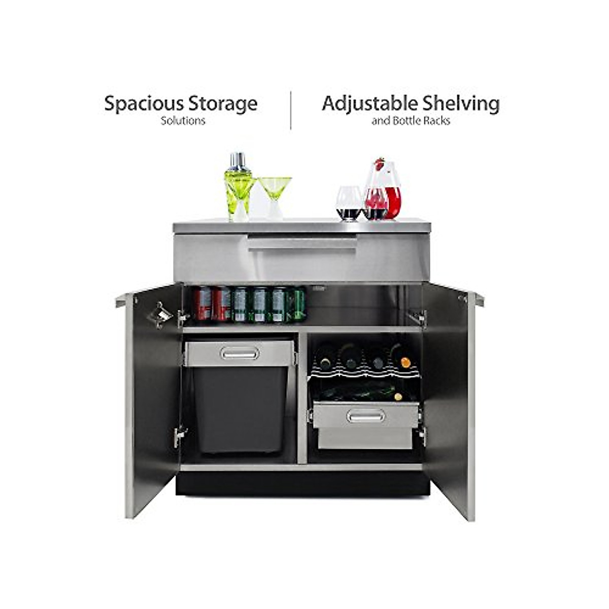 NewAge Products Inc. Outdoor Kitchen Classic 64" W x 24" D 3 Piece Set, Stainless Steel, 65067