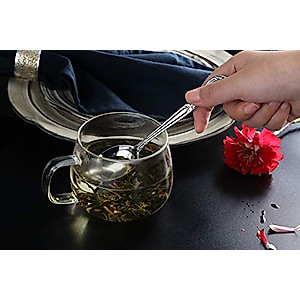 New Star Foodservice 58727 Rose Pattern, 18/0 Stainless Steel, Teaspoon, 6.2-Inch, Set of 12