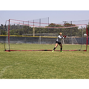 PowerNet Carli Lloyd Soccer Goal 24 x 8 | Regulation Goal Size | Portable Instant Net | Collapsible Metal Base | Quick Setup Easy Storage | 1 Goal+1 Wheeled Carrying Bag | Full Size