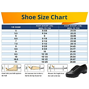 Women's Jazz Tap Shoes Split Sole Leather Adult Girls Dance, Black 8.5 M US