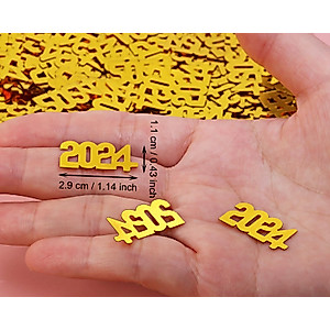 ONLYKXY New Year Table Confetti Glitter Table Decor Confetti Sprinkles Confetti Decoration for New Years Eve Party Confetti Foil Theme Thanks Giving Scatter Bless Confetti (2024, Golden)