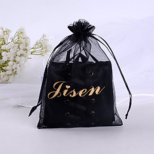 JISEN Womens Full Length Fingerless Lace Up Arm Warmer Satin Gloves Black