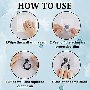 GORGECRAFT 6Pcs Adhesive Mosquito Net Ceiling Hooks and Wall Hooks Swivel Ceiling Turn 360°/180°Mounted Hooks for Hanging Small Plants Towel Coat Bag Bathroom Bedroom Kitchen Door, White&Black