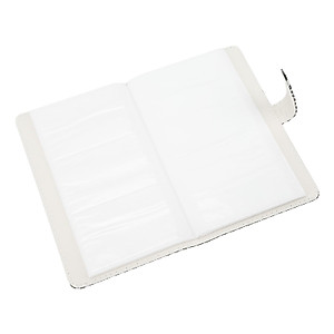 Mini Photo Album, 96 Capacity PU Leather Camera Picture Book Stylish for Business Cards