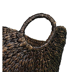 BirdRock Home Water Hyacinth Laundry Baskets (Espresso) - One Basket Included - Hand Woven