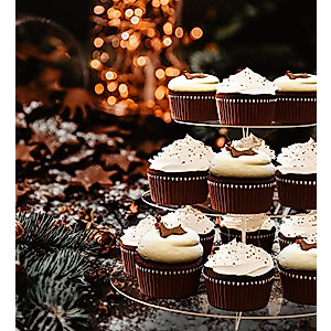 Acrylic Cupcake Stand Tower, 3 Tier Clear Transparent Cupcake Tier Stand Round, Tiered Cupcake Display Stand (Acrylic, Transparent)