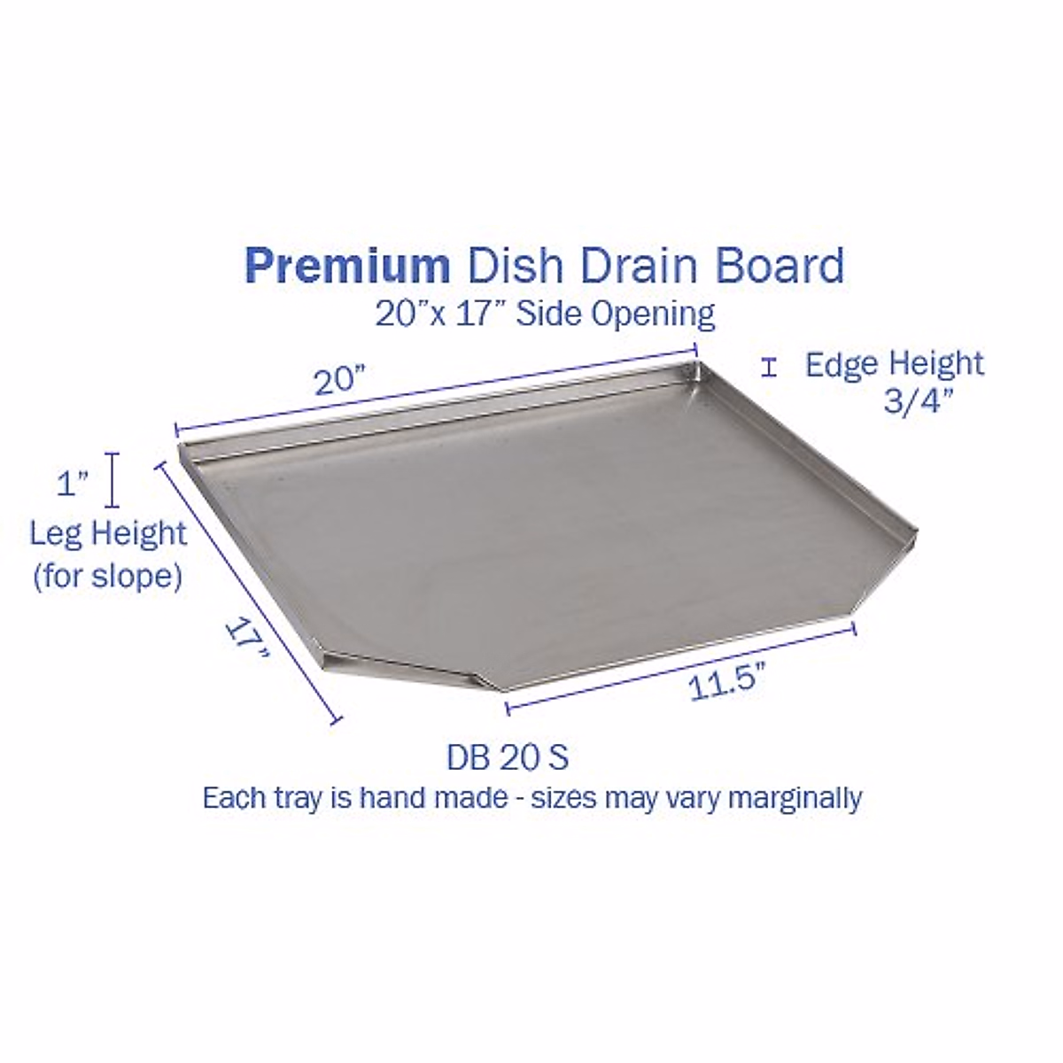 Stainless Steel Dish Drain Board (Side Opening)