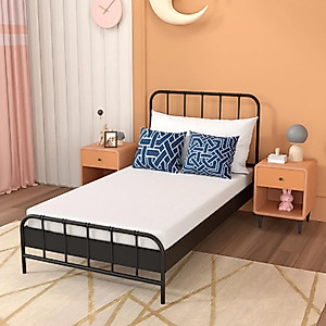 Twin Mattress 5 inch Memory Foam Mattress with CertiPUR-US Certified for Cool Sleep & Pressure Relief, Medium Firm Bed Mattress with Washable Cover, White, Twin Size,Twin Mattress for Bunk Bed