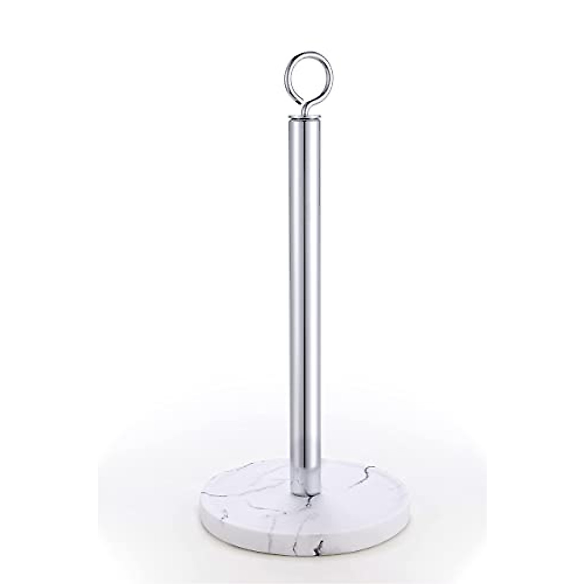 SunnyPoint Heavy Weighted Sturdy Paper Towel Holder Stand Dispenser with Faux Marble Base Fits Standard and Jumbo Sized Paper Towel