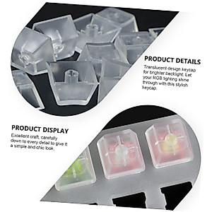 KOMBIUDA 30 pcs Mechanical Backlit Printed Cover Keyboard Accessory Transparent Translucent Not Crystal Blank Professional Keycaps for Gaming Replacement Clear Keycap