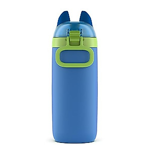 Ello Ellies 12oz Vacuum Insulated Stainless Steel Kids Water Bottle with Straw and Built-in Carrying Handle and Leak-Proof Locking Lid for School Backpack, Lunchbox and Outdoor Sports, Dog