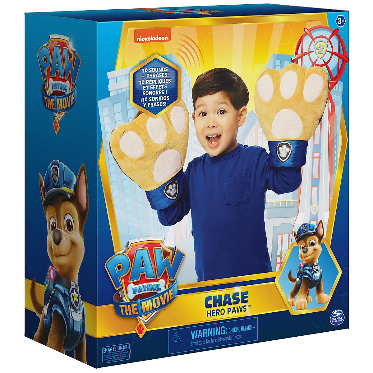 Paw Patrol, Chase Hero Paws Role Play Plush Toy with 10 Sounds and Phrases, Pretend Play Costume for Kids Ages 3 and up
