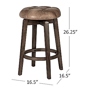 Hillsdale Furniture Odette Backless Swivel Counter Stool, Rustic Gray