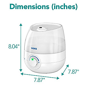 Vicks Mini Filter Free Cool Mist Humidifier, Small Room – Variable Mist Control – Works with Vicks VapoPads
