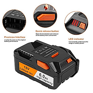 Fancy Buying 18V 6.0Ah/6000mAh Lithium Ion Replacement Battery Compatible with for RIDGID R840083 R840085 R840086 R840087 R840089 AC840085 AC840086 AC840087P AC840089 Series Drill Battery (2 Pack)