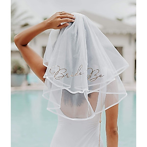 ModParty Bride to Be Veil Women’s Tulle Short Bachelorette Party Wedding Veil With Comb