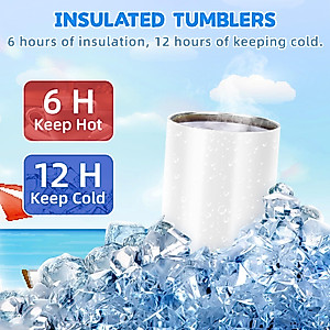 IAMGlobal 4 Pack 12 Oz Sublimation Tumbler Set With Lids and Straws, 304 Stainless Steel Travel Tumblers