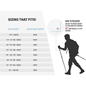 G2 Trekking Hiking Poles Telescopic/aluminum alloy/EVA foam Grip/Foam Padded Wrist Strap/Auto-Adjustable Strap/Quick Flip Lock (Pack of 2 Poles)