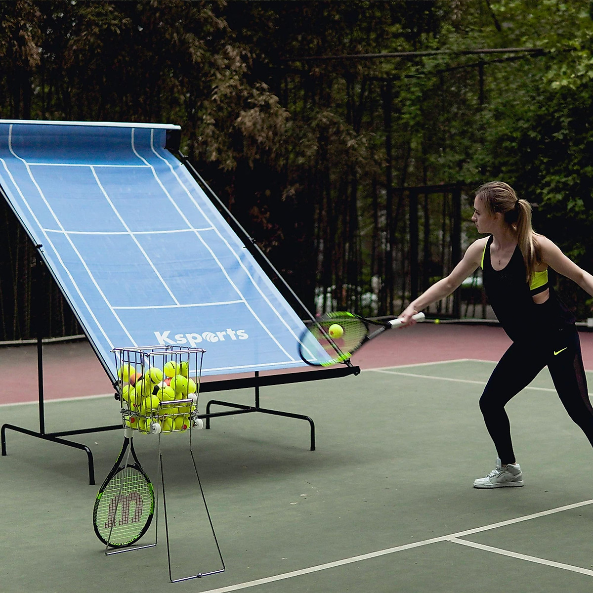 Ksports Tennis Rebounder Net with Carry Bag, Blue